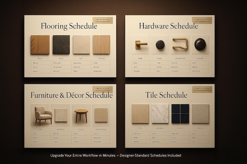 FF&E Schedule Template • Interior Design Furniture and Finishes Client ...