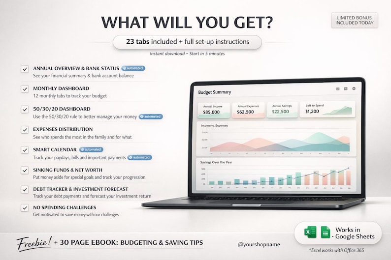 Buy Family Couple Annual Monthly Budget Spreadsheet | Excel, Google ...