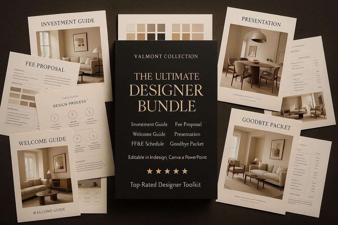 Interior Design Template Bundle | Welcome Guide, Proposal, FF&E, Client ...