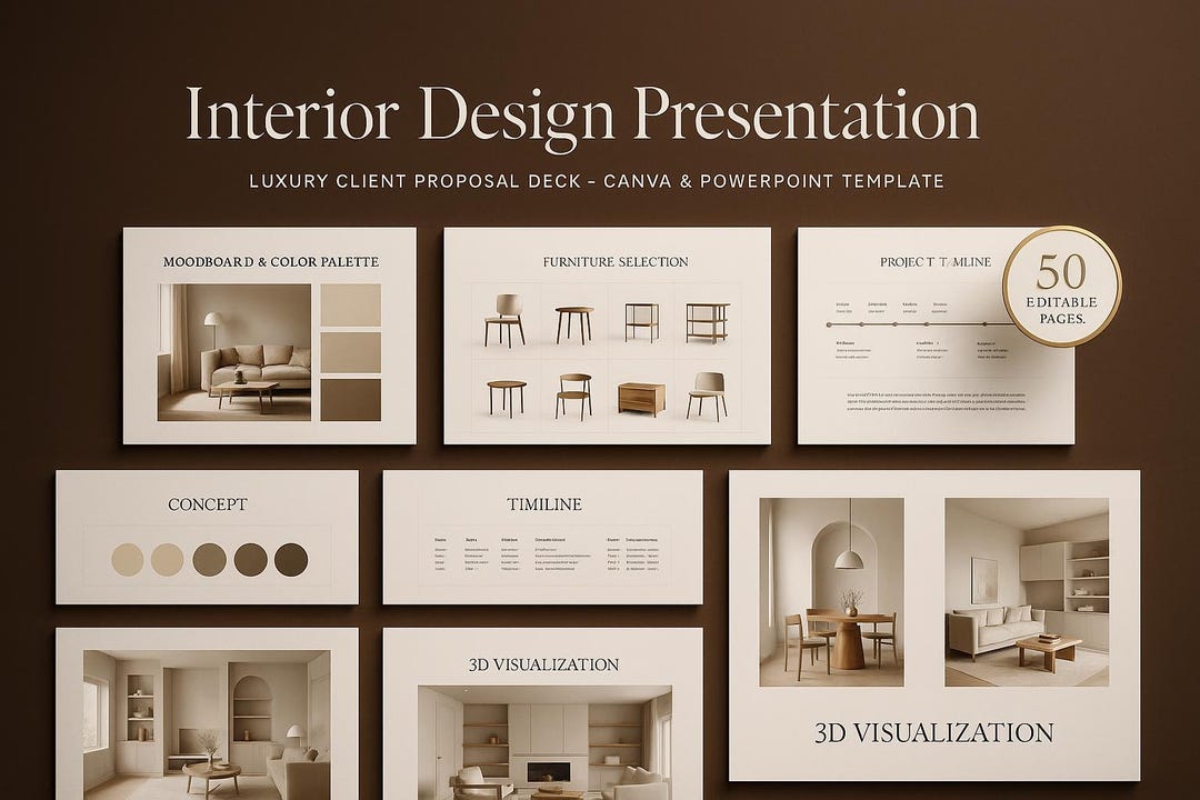 Interior Design Business Client Presentation Template | Canva Proposal ...