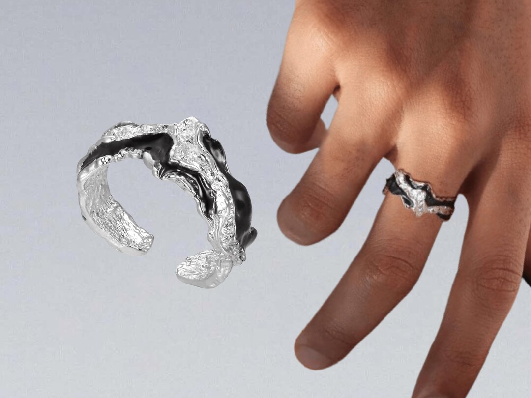 CYBERPUNK LAVA RING Techwear Jewelry Futuristic Ring Gothic Cyber Ring ...
