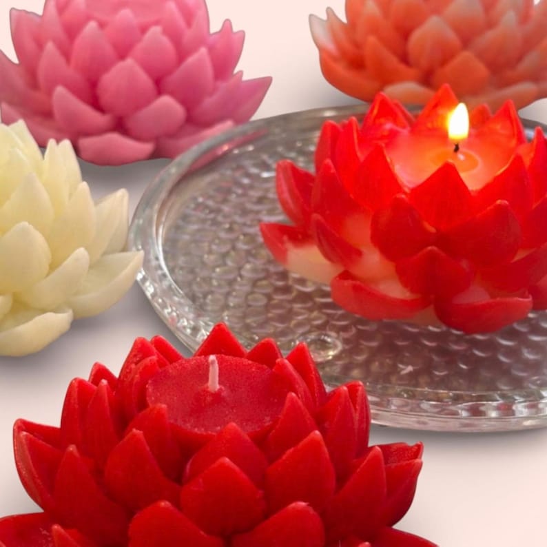 Beeswax Lotus Floating Candle | Wedding Centerpiece, Event Decor - Etsy