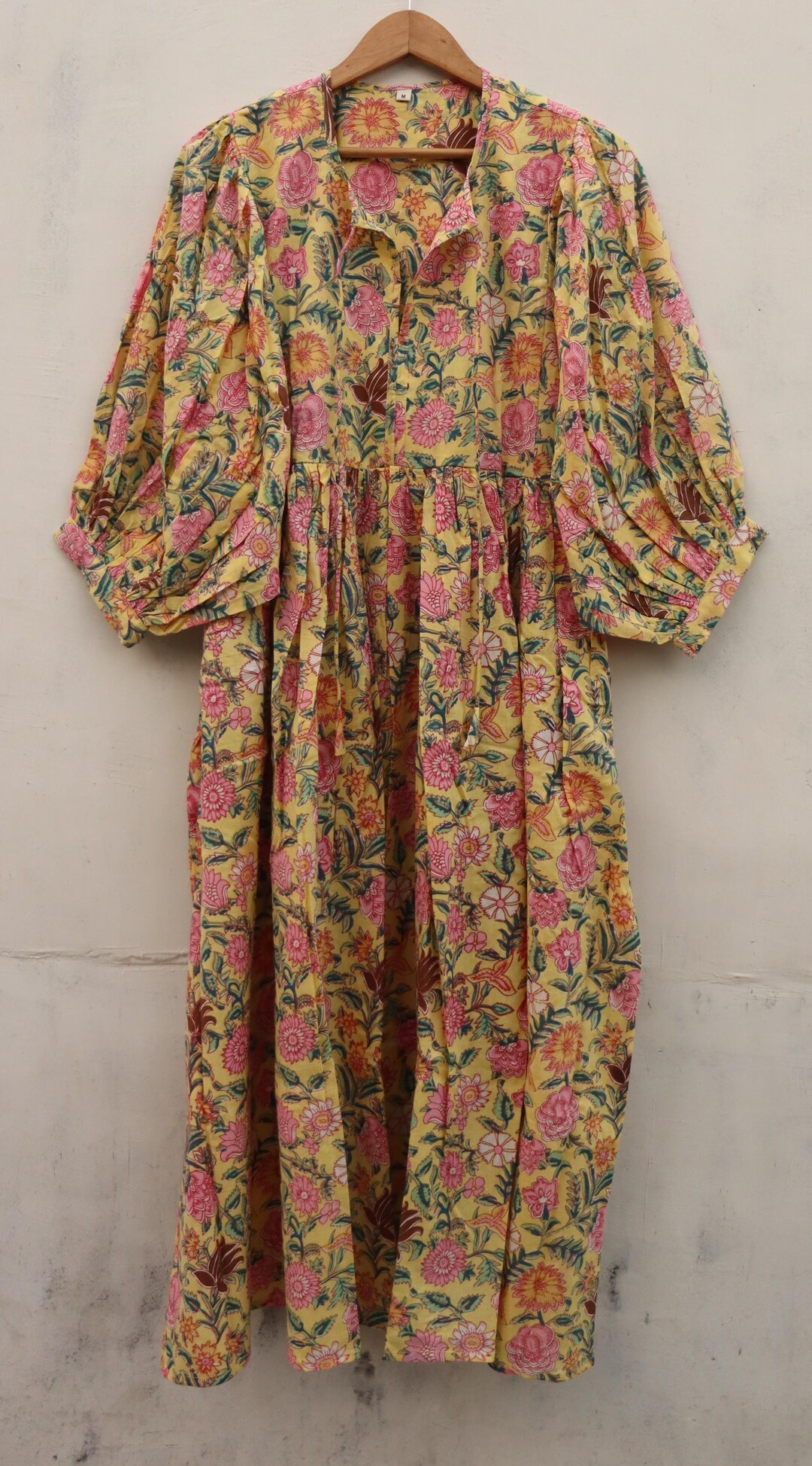 Block Print Cotton Midi, Mini Dress: Floral, Summer Dress - Etsy