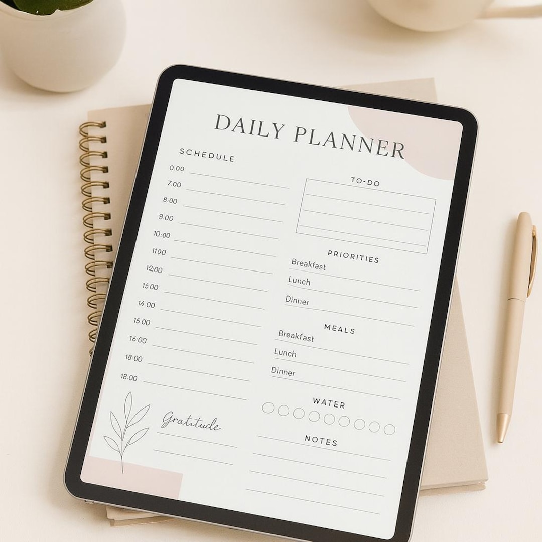 Neutral Daily Planner Printable | Digital Productivity Planner PDF ...