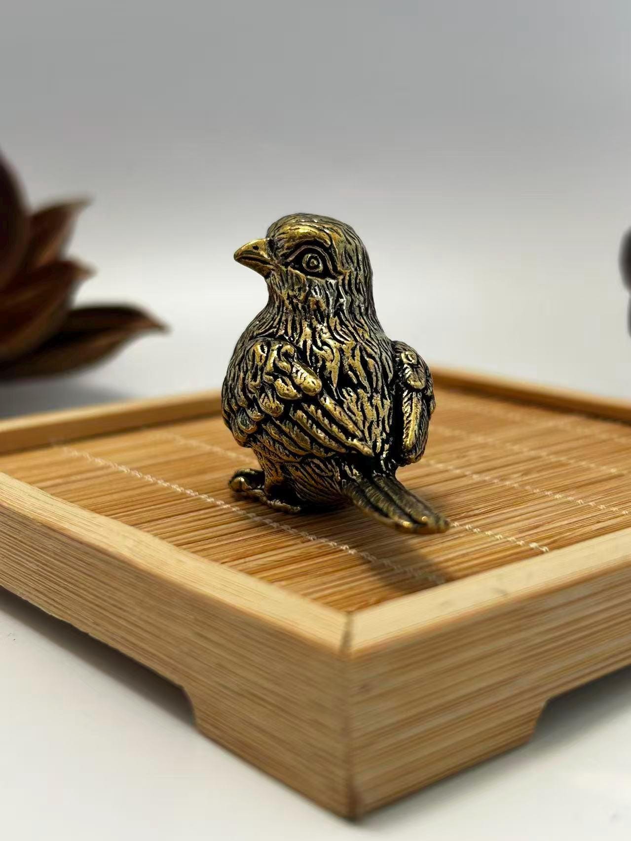 Mini Brass Sparrow Figurines – Miniature Bird Statues, Desk Decor - Etsy