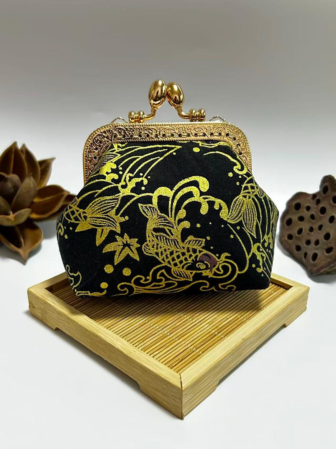 Vintage Chinese Style Coin Purse, Handmade Mini Fabric Pouch, Ethnic ...