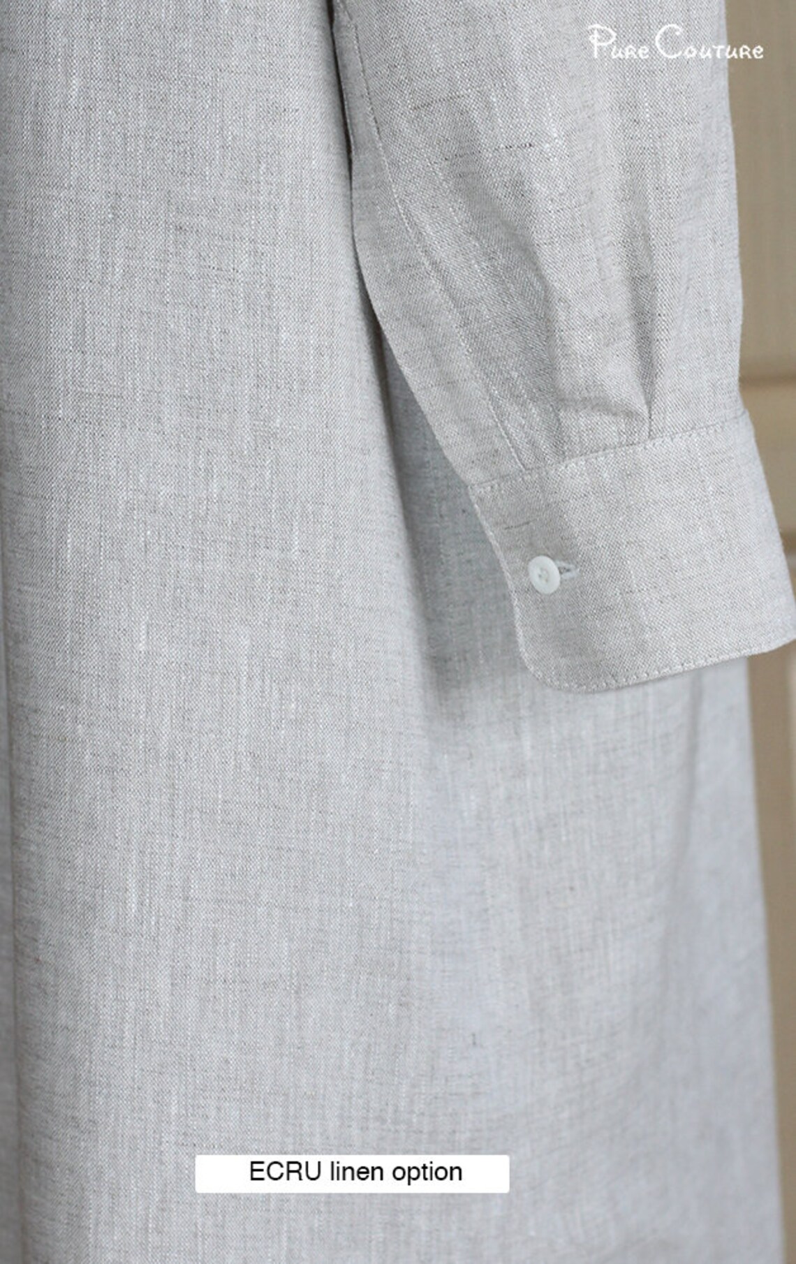 Dusty Blue Linen Womens Side Slit Dress / Button Down Maxi - Etsy
