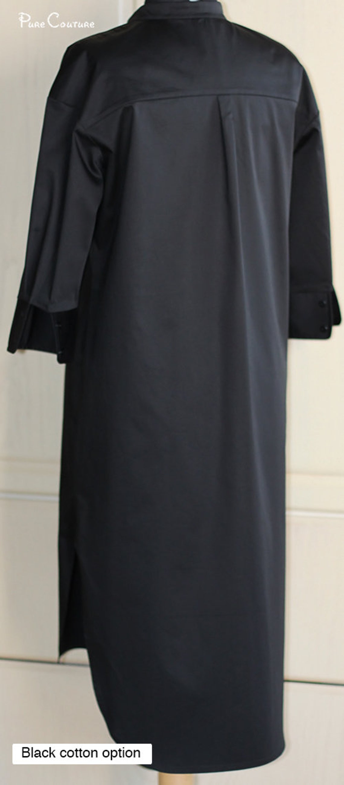 Womens natural cotton white long sleeve midi dress / White | Etsy