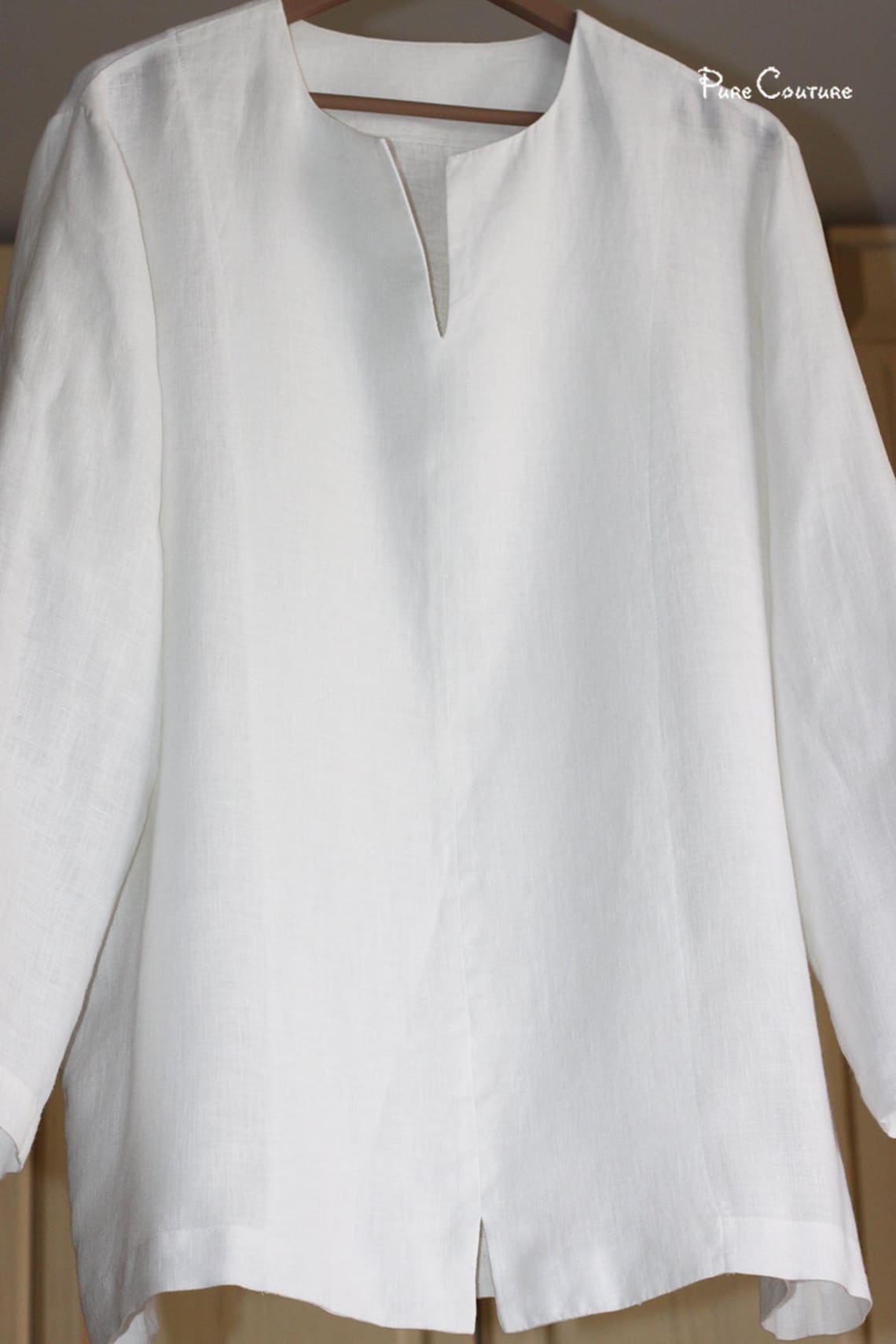 Mens White Linen Shirt / Men Long Sleeve Linen T Shirt / - Etsy