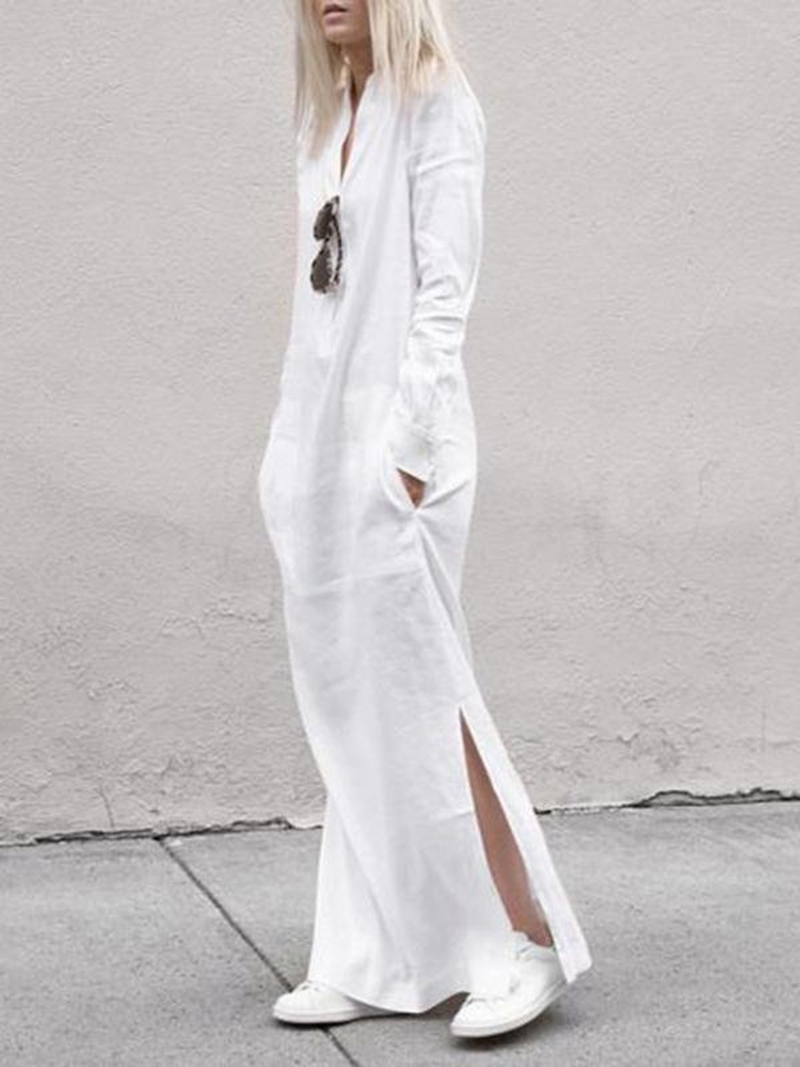WHITE MAXI DRESS, Long White Dress Classic, Elegant White Dress, Snow ...