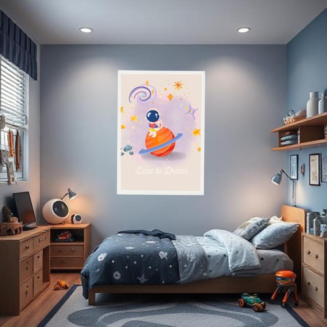 Astro-kid Space Reader Print: Kids Bedroom Wall Art (digital Download ...