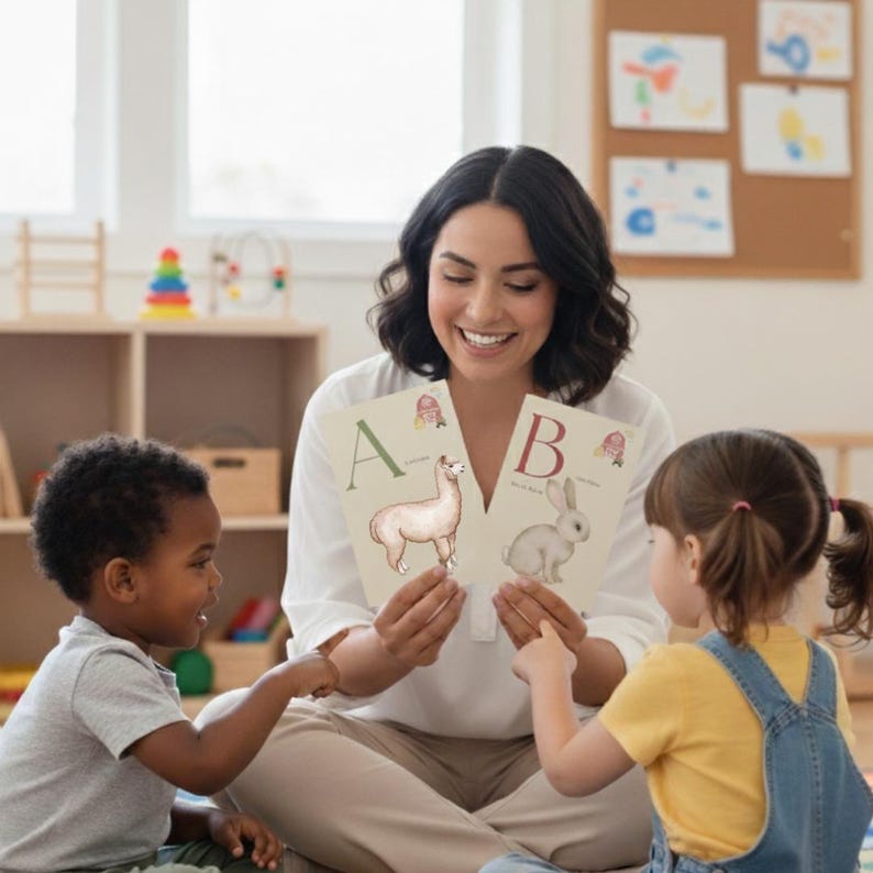 Farm Animal Alphabet Flashcards – A to Z Printable Learning Cards (4"x6 ...