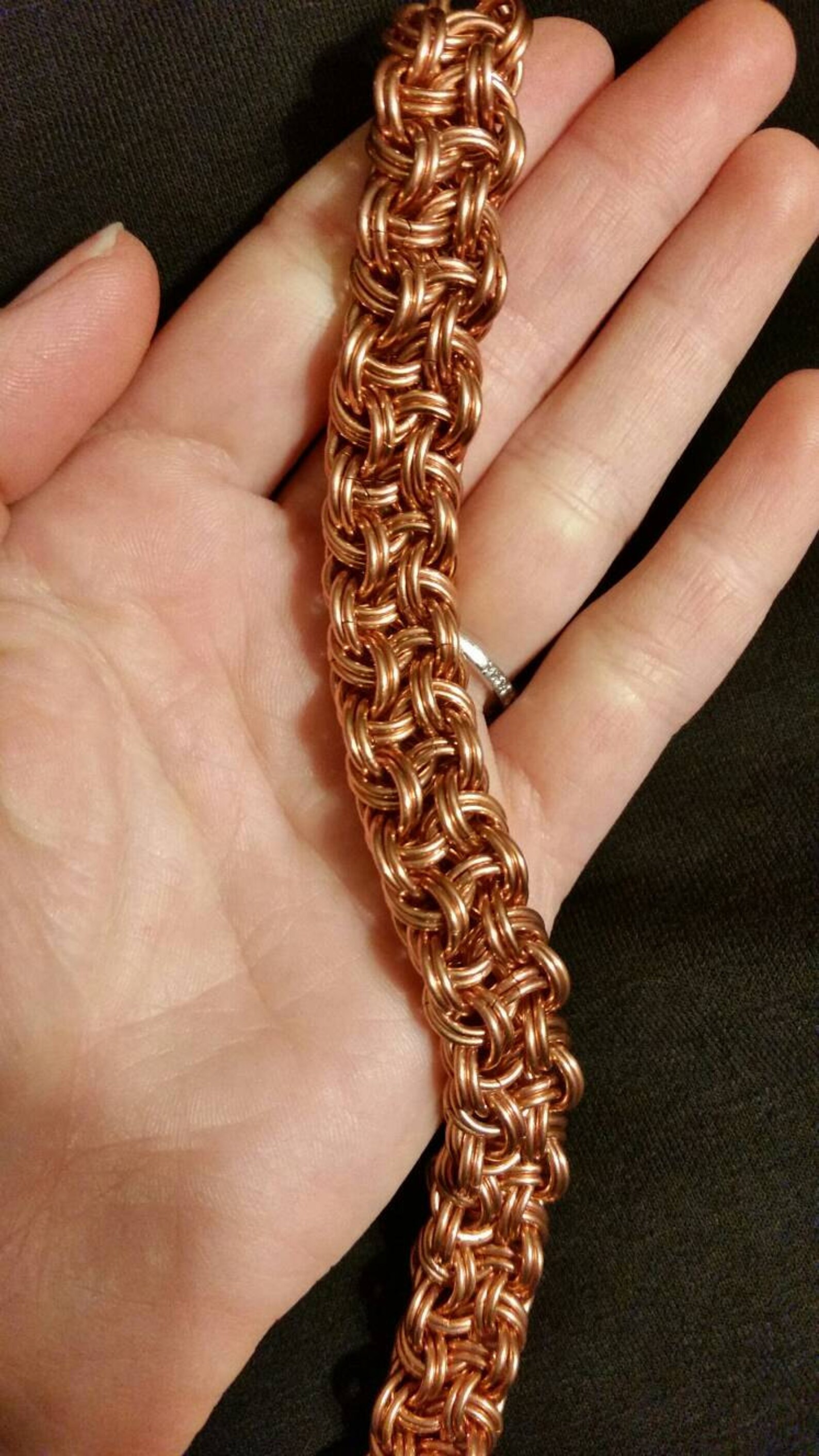 Copper Chainmail Bracelet Chunky Basketweave Statement - Etsy
