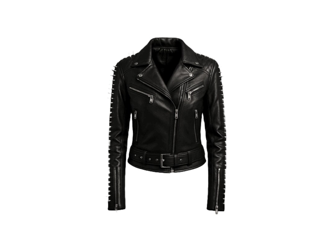 Spiked Black Leather Biker Jacket: Heavy Metal Punk Moto Style - Etsy