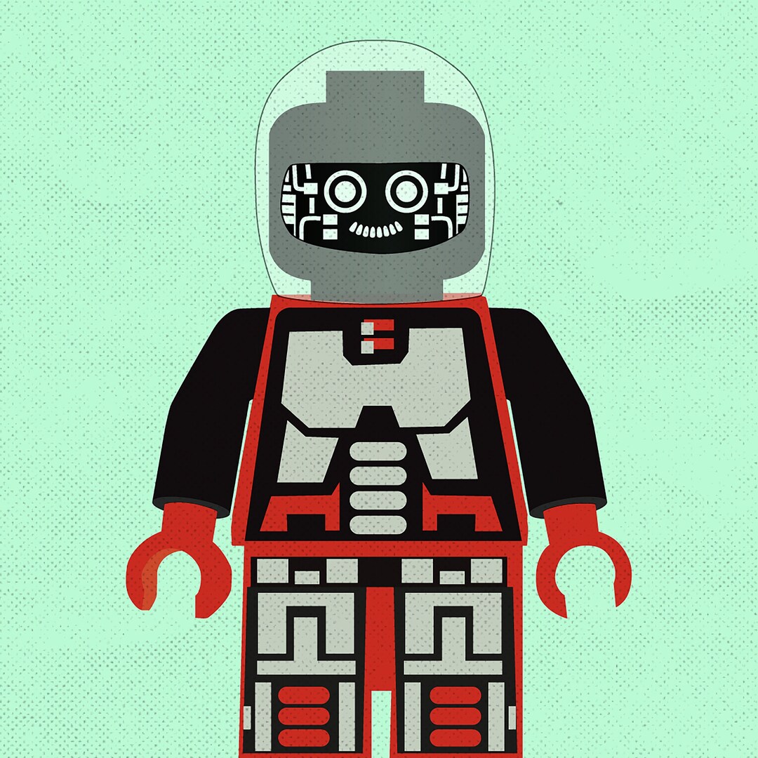 Cyborg Minifig Sci-fi Inspired Art Print Instant Download Print Kids ...