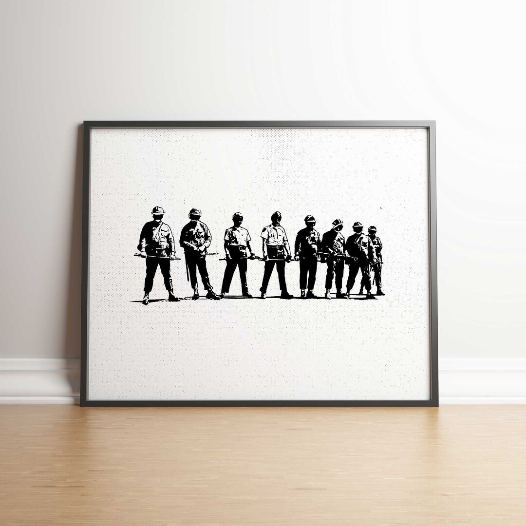 Banksy Style Riot Squad Art Print (digital Download) - Etsy