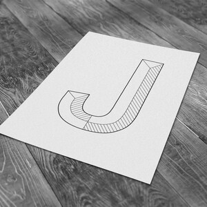Typography Print Letter J Instant Download Digital Print - Etsy