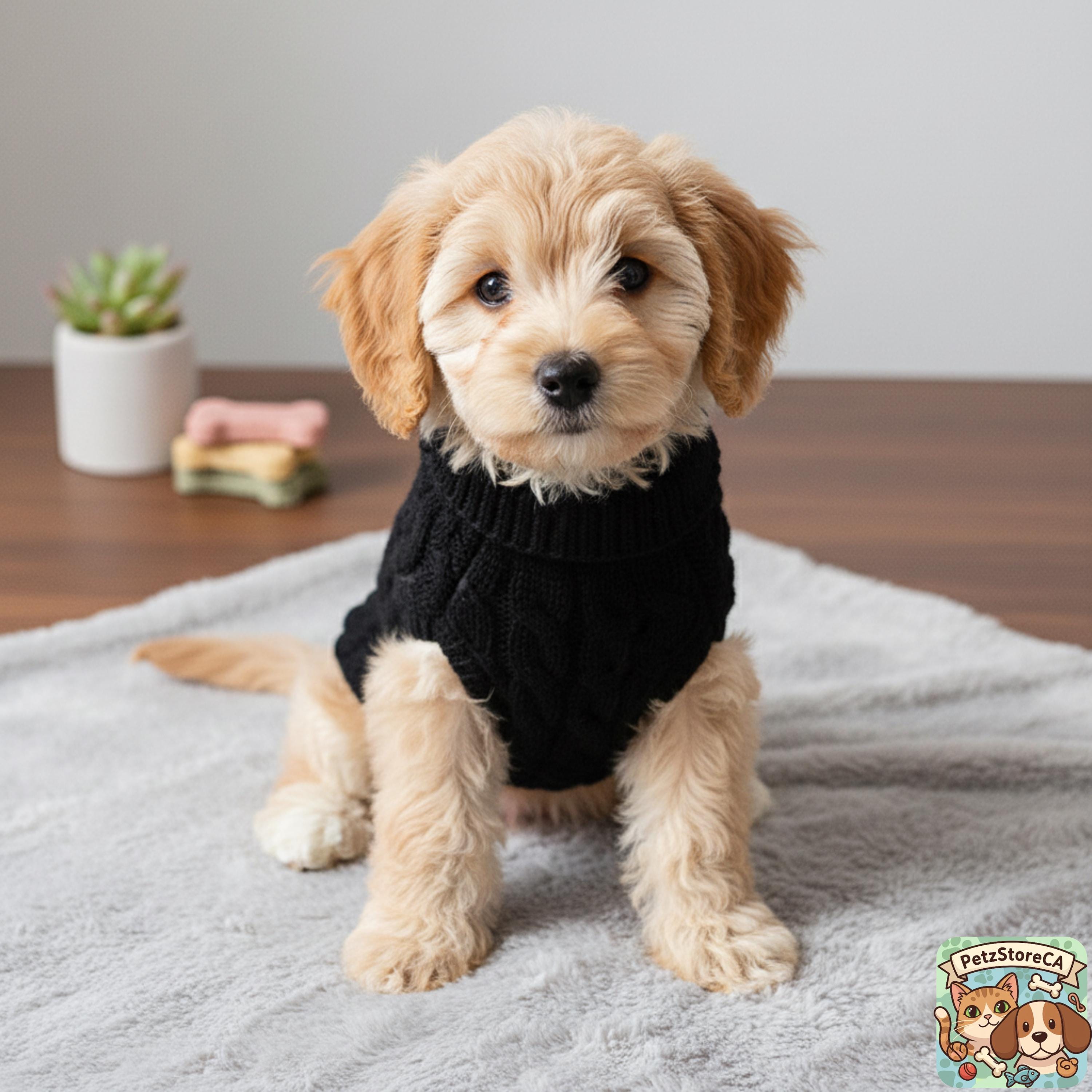 Winter Puppy Clothes – Warm and Cute Cable Knit Sweater, Simple Casual ...
