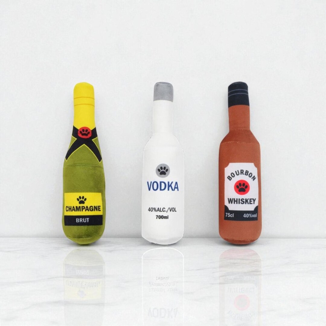 Plush Cocktail Dog Toy: Creative Vodka & Wine Bottle Chew Toy - Etsy UK