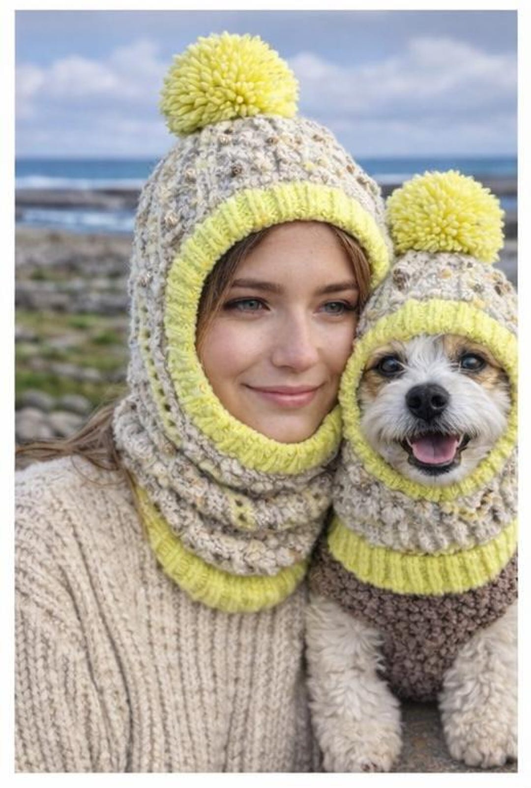 Aran Cable and Lace Balaclava Knitting Pattern | Human and Dog Hood ...
