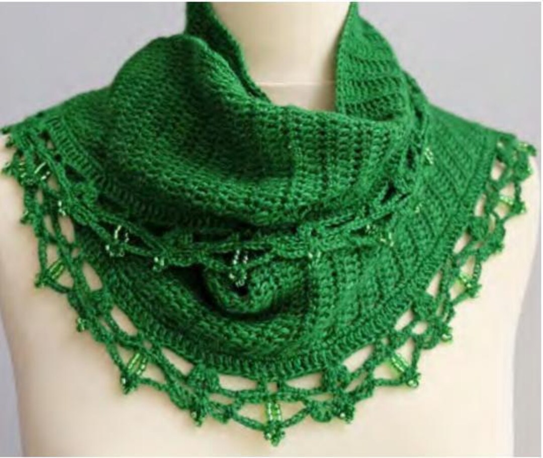 Elegant Beaded Scarf Crochet Pattern PDF | Luxury Alpaca Scarf | Lace ...