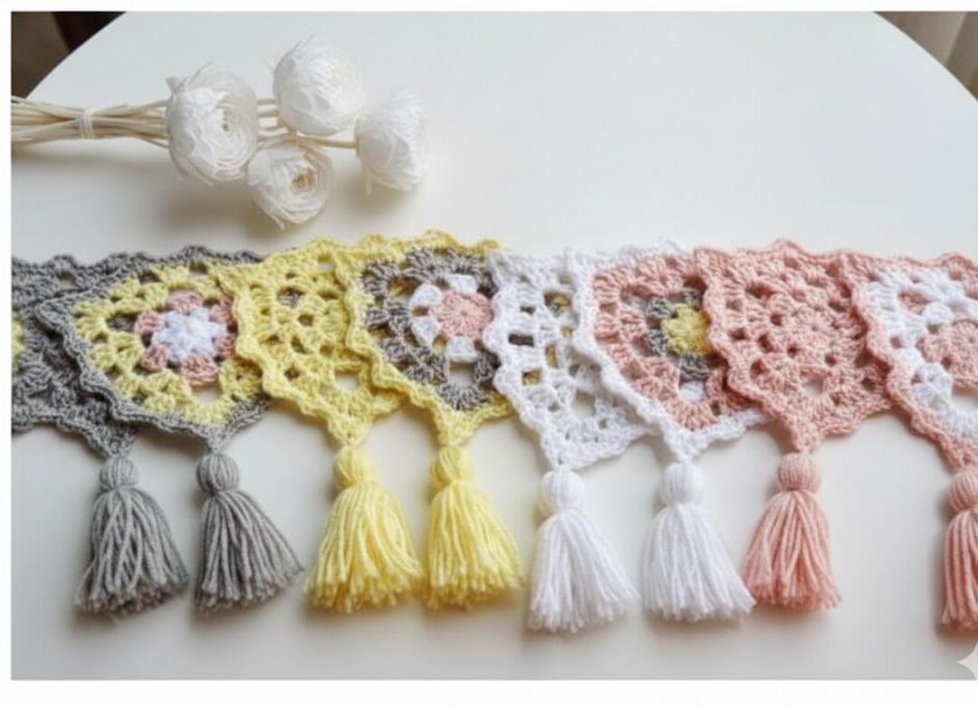 Easy Crochet Bunting Pattern | Beginner Garland With Tassels (PDF ...