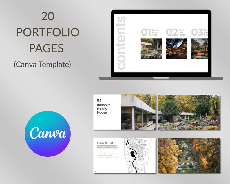 Architecture Portfolio Template | Minimalist A4 Layout (canva & PDF) - Etsy