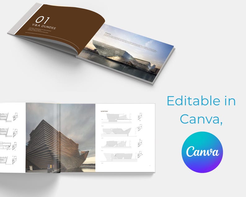 Architecture Portfolio Template Canva: Minimalist Design (digital ...