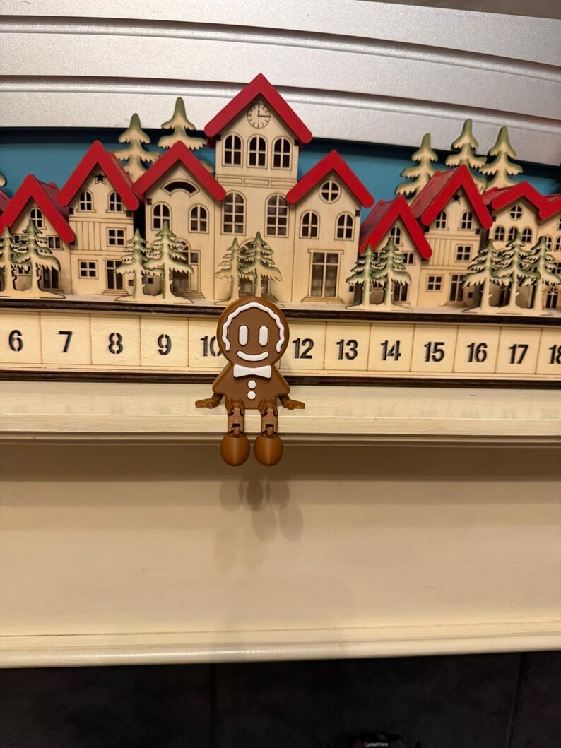 Gingerbread Man Shelf Sitter With Articulated Legs 3D Printed Christmas ...