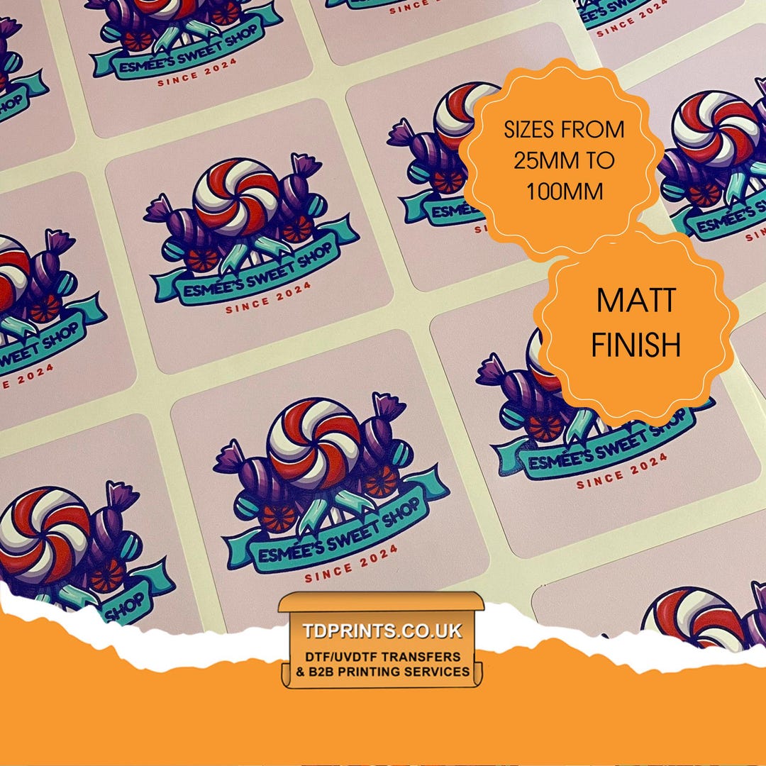 Matt Square Logo Stickers, Square Business Stickers, Custom Stickers ...