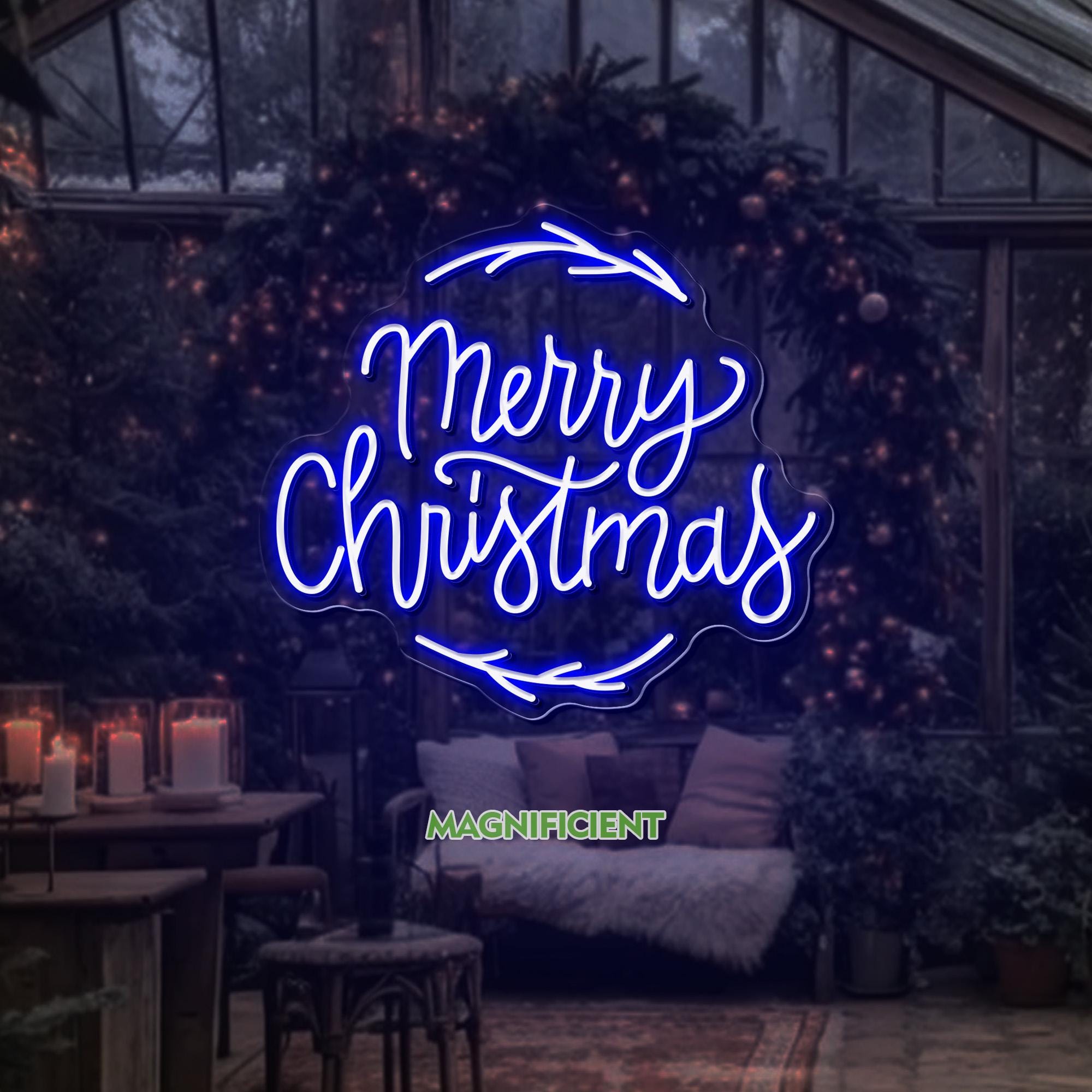 Merry Christmas Neon Sign, Holiday Wall Decor, Personalized LED Light ...