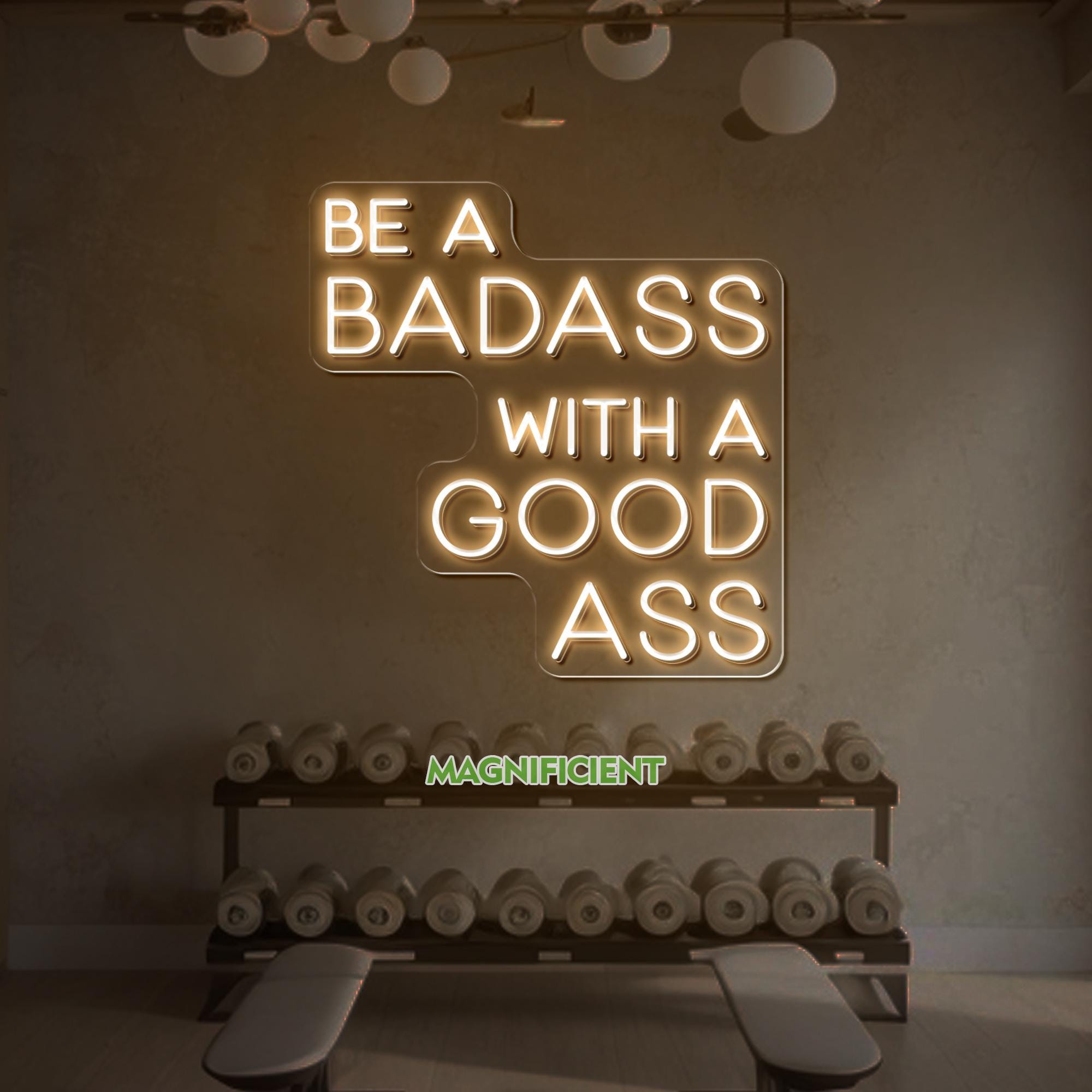 Be A Badass Neon Sign: Gym Wall Art, Handmade Bar Decor - Etsy