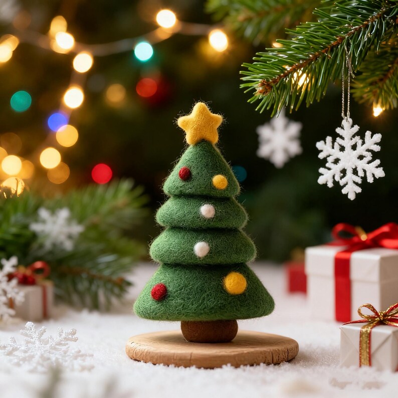 Handmade Personalized Christmas Tree Ornament, Felt Wool Holiday Decor ...