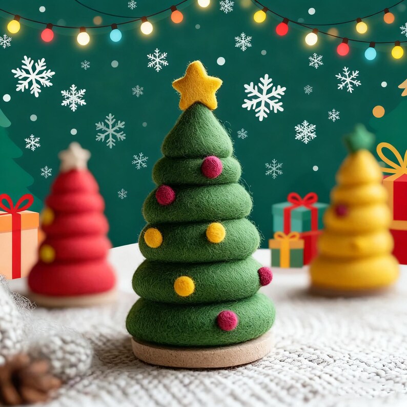 Handmade Personalized Christmas Tree Ornament, Felt Wool Holiday Decor ...