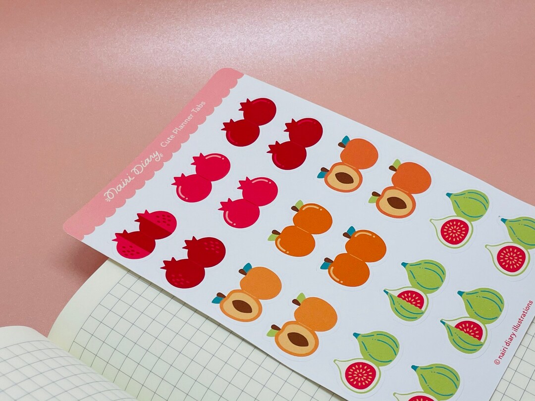 Fruit Planner Tabs Stickers Cute Die Cut Stickers Cute - Etsy