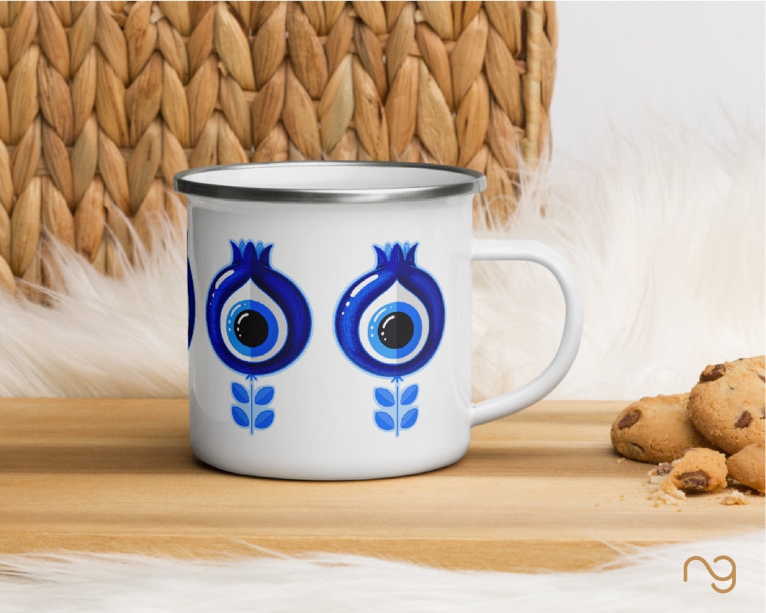 12oz Evil Eye Mug - Enamel Mug - Etsy