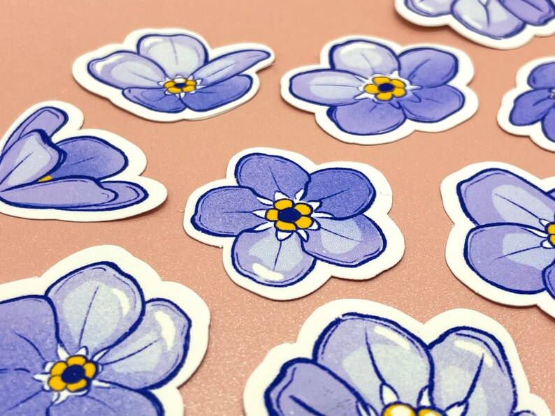 10pk Forget-me-not Stickers Die Cut Stickers Vinyl - Etsy