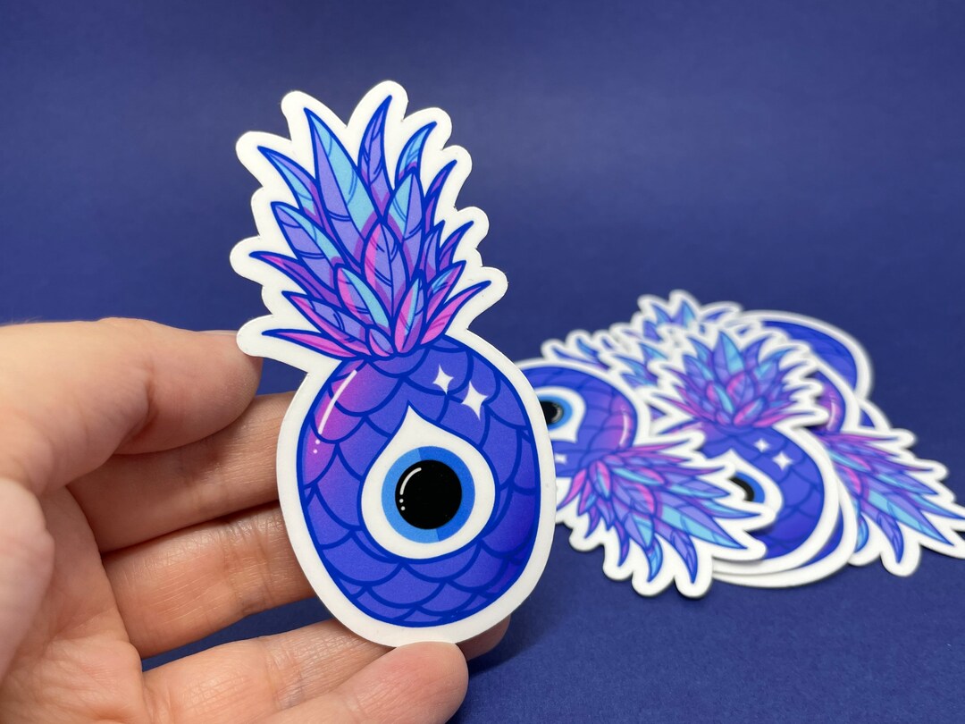 Evil Eye Pineapple Vinyl Sticker Cute Die Cut Stickers Cute Stickers - Etsy