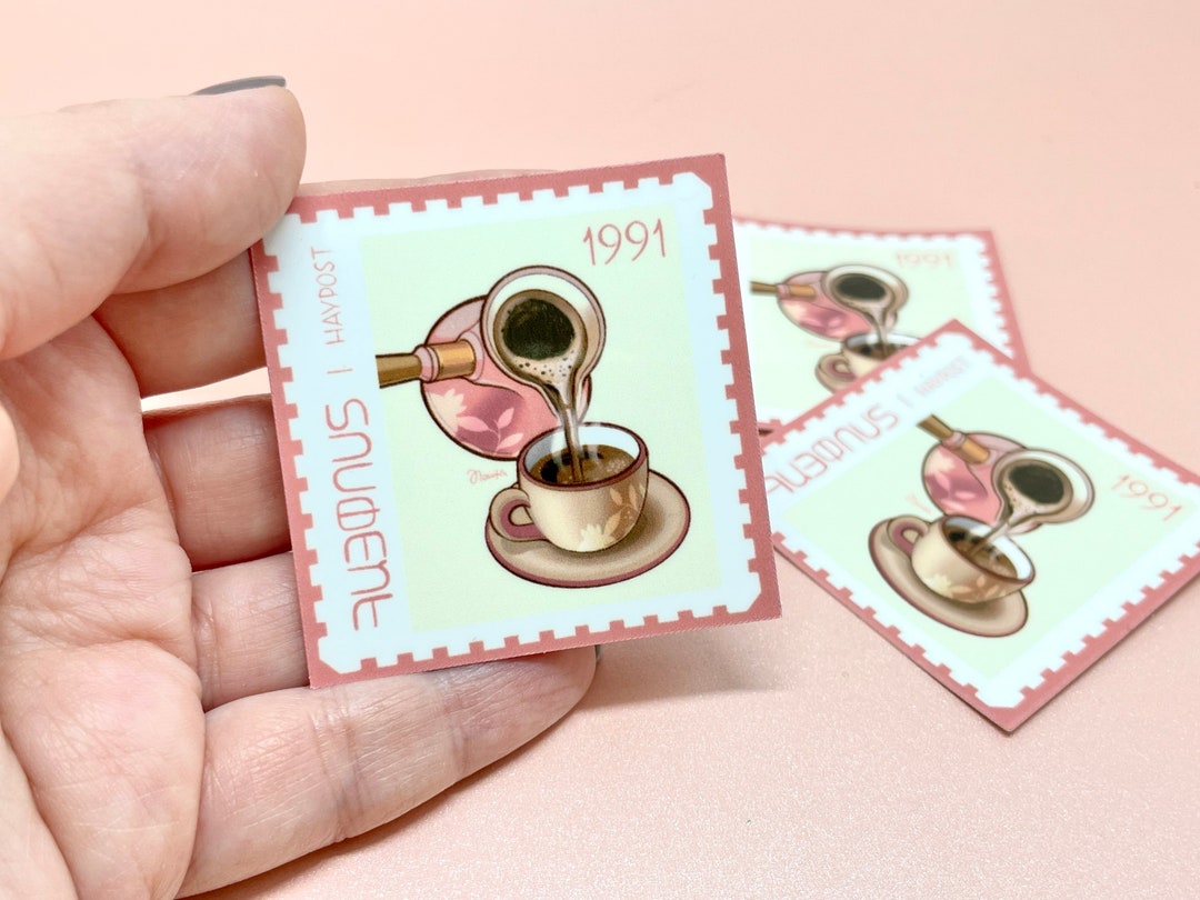 Armenian Coffee Surj Faux Postage Stamp Stickers Cute Die Cut Stickers ...