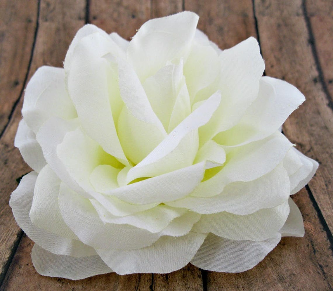 White rose hair clip for Wedding or Prom Natural hair and | Etsy
