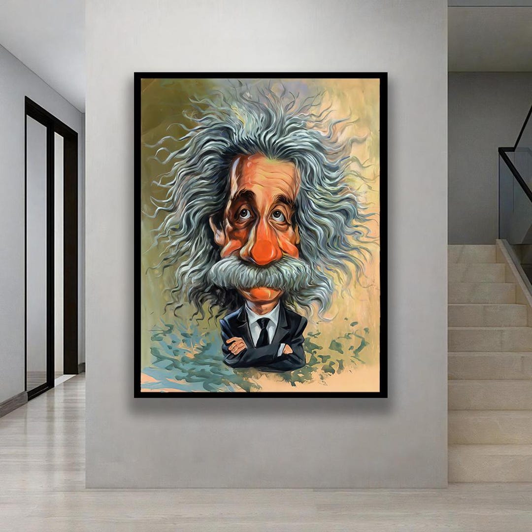 Albert Einstein Canvas Wall Art – Large Christmas Gift for Home Decor ...