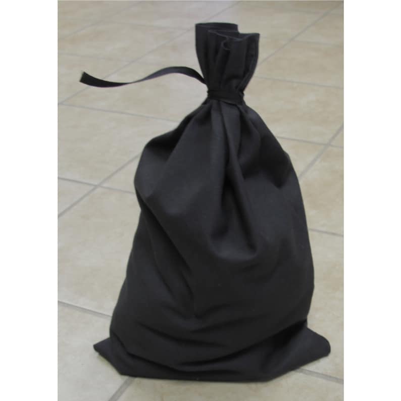 Black Canvas Money Bag Blank Bank Gift Deposit Transit Coin Tie String ...