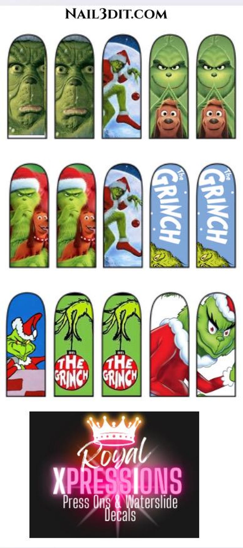 Grinch Inspired Waterslide Decals - Etsy