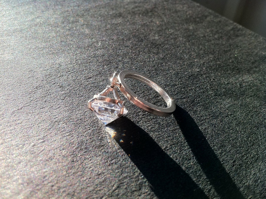 Silver Charm Dangle Ring, Silver Dangle Ring, Cocktail Ring, Dangle ...