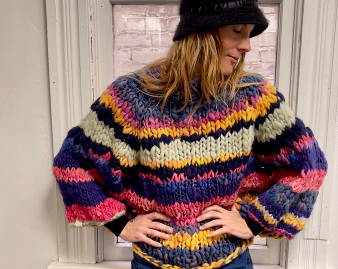 Big Winter Chunky Bulky Sweater, Warm, Soft, Wool, Knit Sweater ...