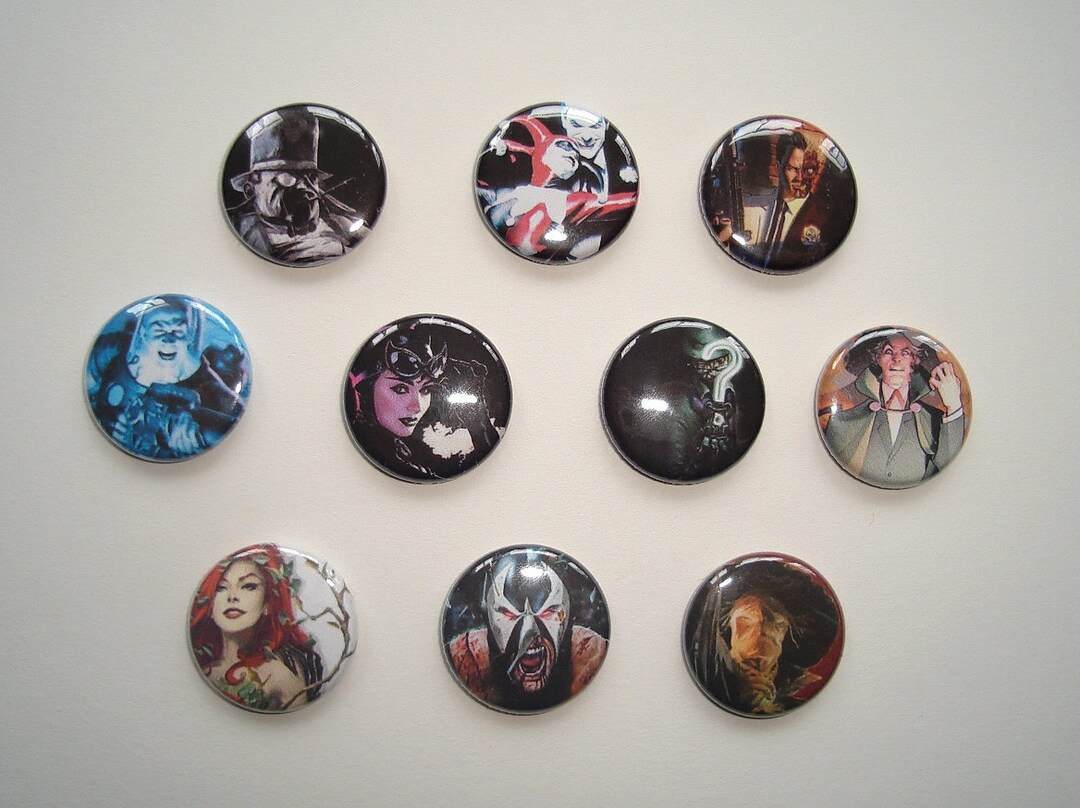 Batman Villains & Rogues Button Pin Set - Etsy