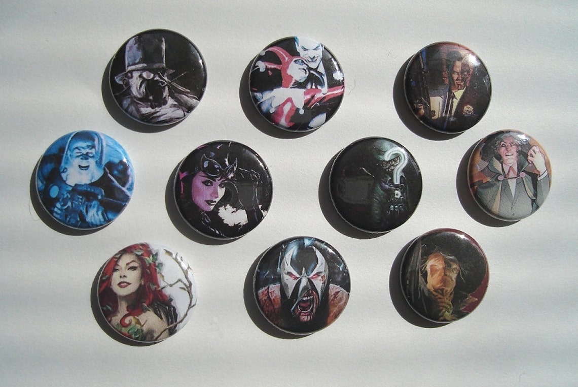 Batman Villains & Rogues Button Pin Set - Etsy