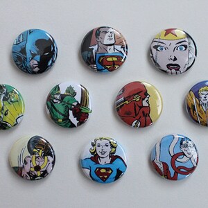 DC Heroes Button Pin Set - Etsy