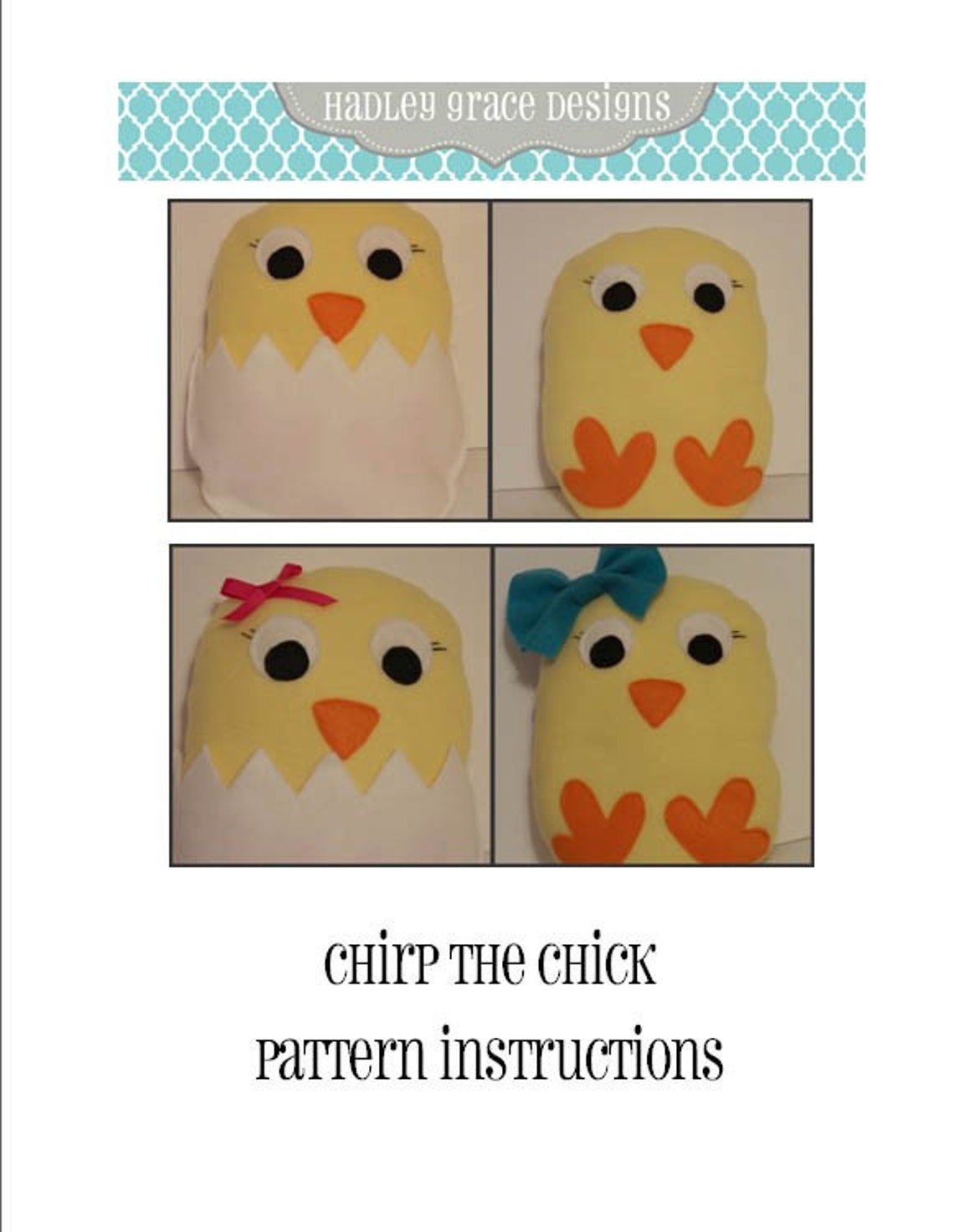 INSTANT DOWNLOAD Chirp the Chick Plushie Pattern Stuffed Animal Toy ...
