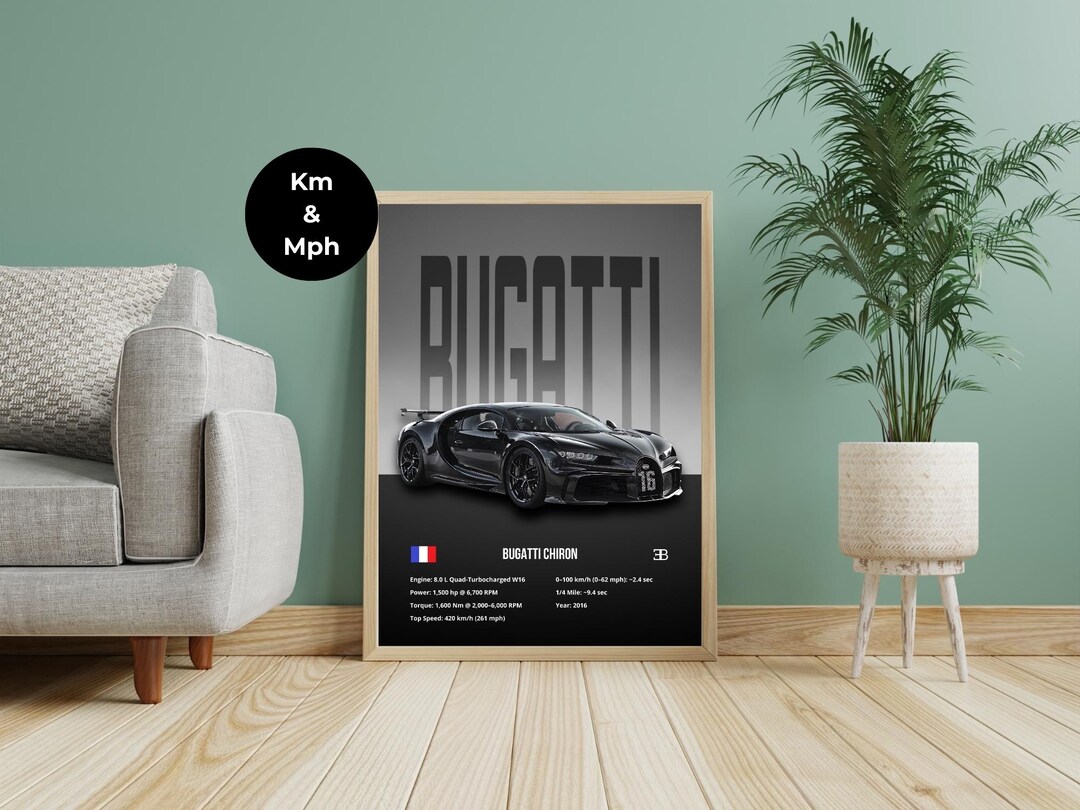Bugatti Chiron Car Poster | Digital Car Poster | Automotive Wall Art ...